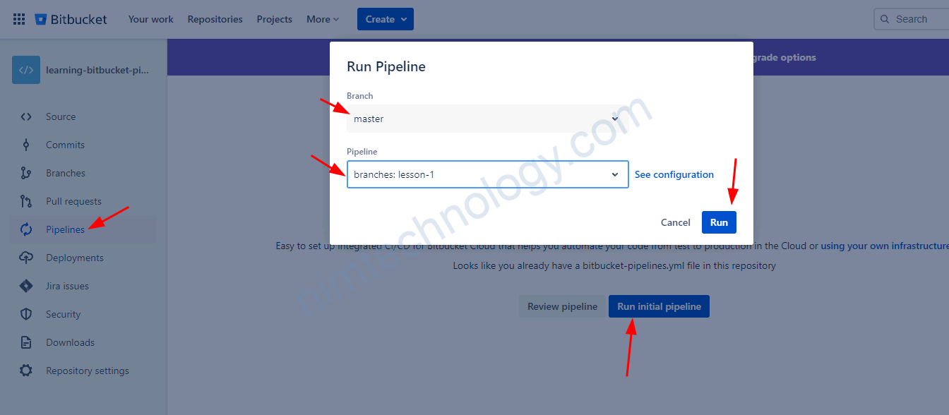 Bitbucket Pipelines Lesson1 Creating Your First Pipeline Nimtechnology